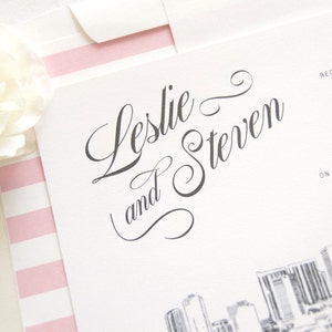 Miami Skyline Wedding Invitations Package (sold in Sets of 10 ...
