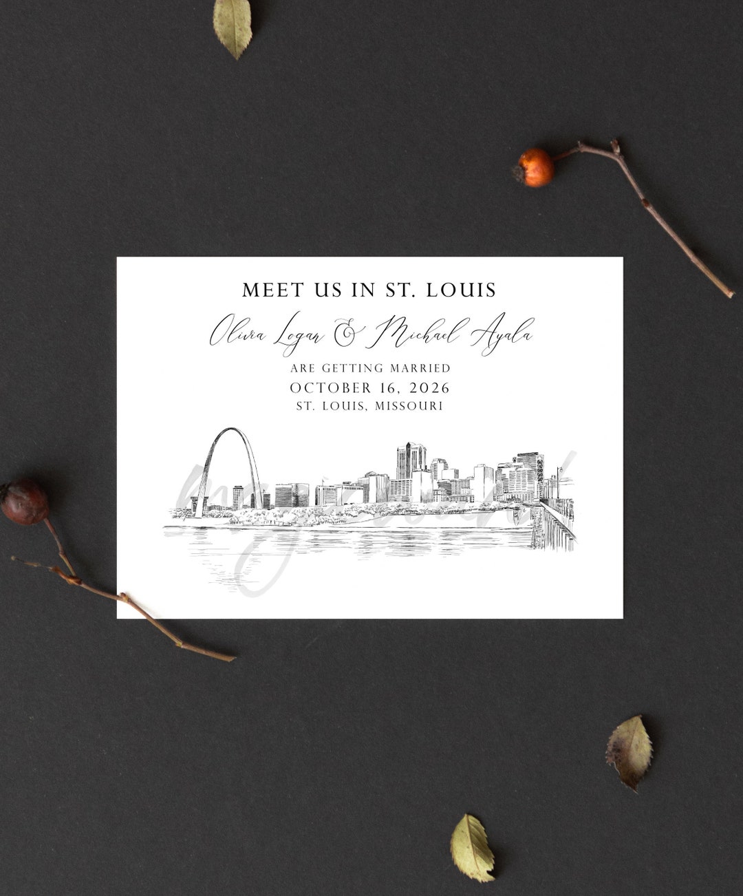 St. Louis Save the Dates, Skyline, STD, Wedding, Weddings, Save the ...