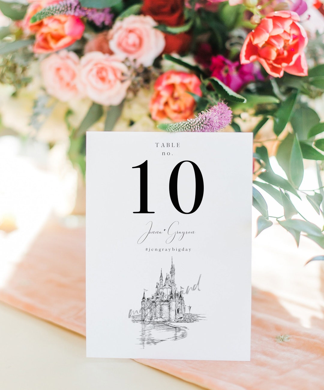 Custom Disney World Castle Table Numbers, Fairytale Wedding, Disney ...