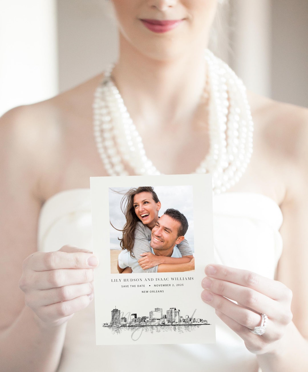New Orleans Skyline Photo Save the Dates, LA Wedding Save the Date ...