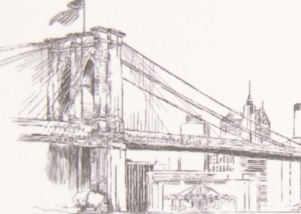 New York Skyline Folded Place Cards set of 25 Cards | Etsy