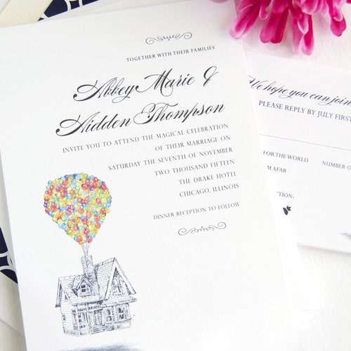 Disney Inspired UP House Wedding Invitations Bottle Cap - Etsy