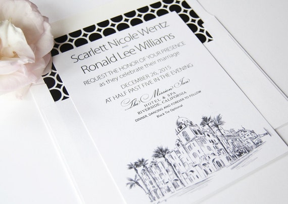 The Mission Inn Hotel and Spa Riverside Wedding Invitation | Etsy