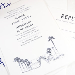 Manhattan Beach Hand Drawn Wedding Invitations Package (sold in Sets of ...