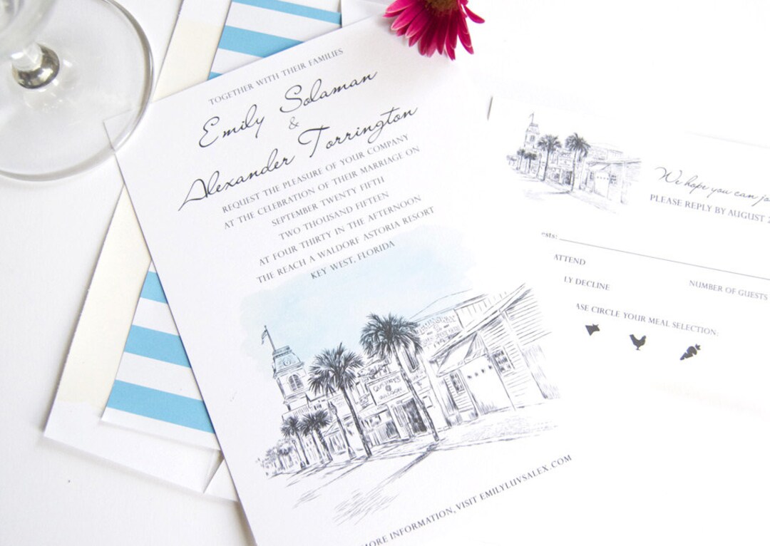 Key West Destination Wedding Invitation Package (sold in Sets of 10 ...