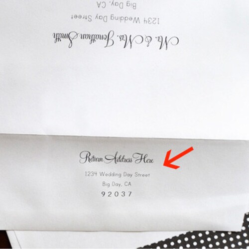 Return Address Printed on Back Flap of Outer Envelope and | Etsy