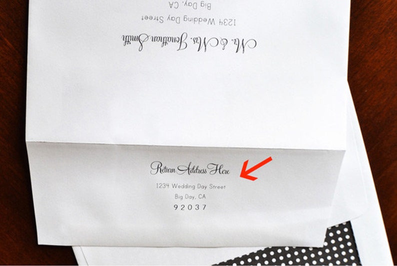 Return Address Printed On Back Flap Of Outer Envelope And Etsy