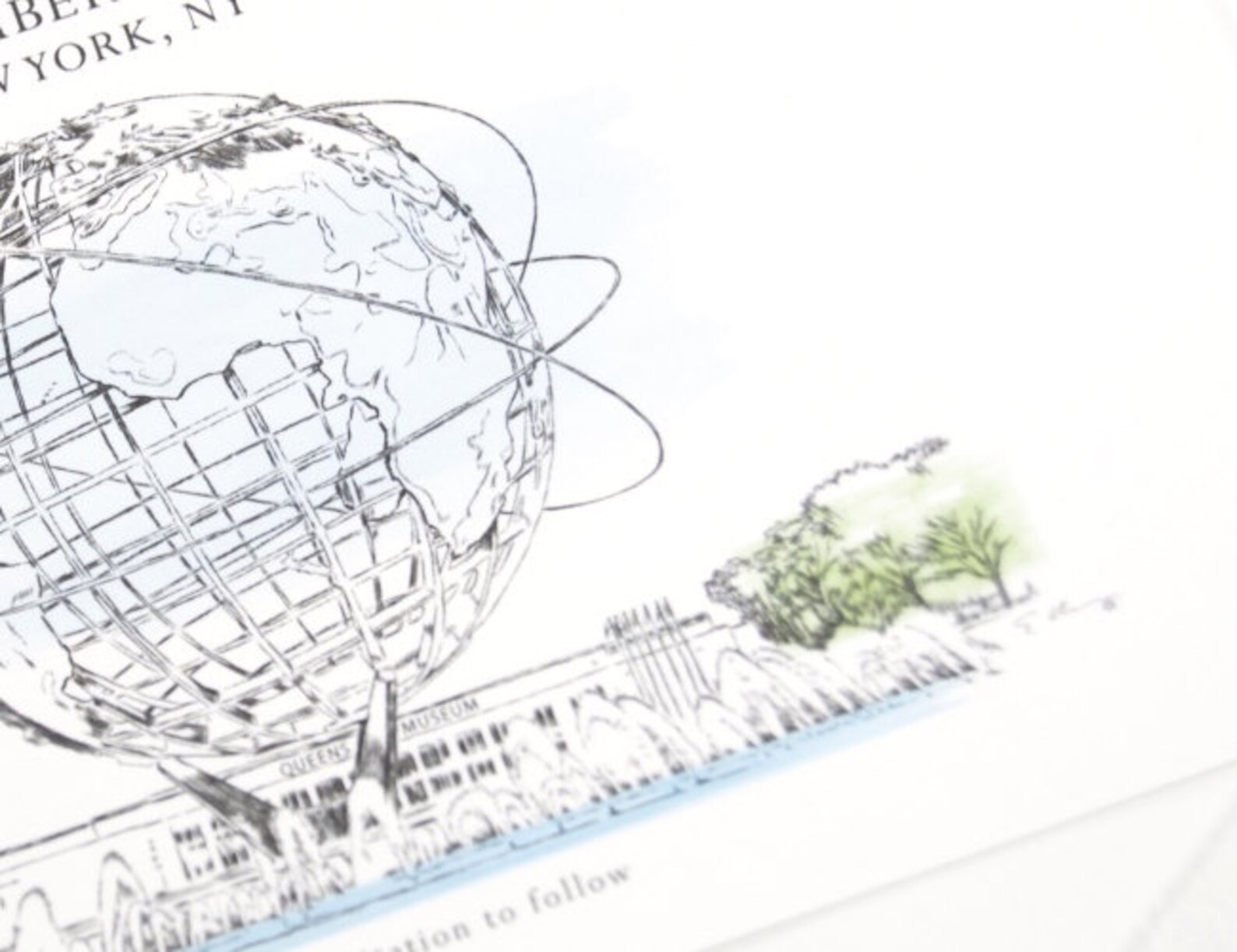 Queens Museum New York Unisphere Worlds Fair Drawn Save the | Etsy