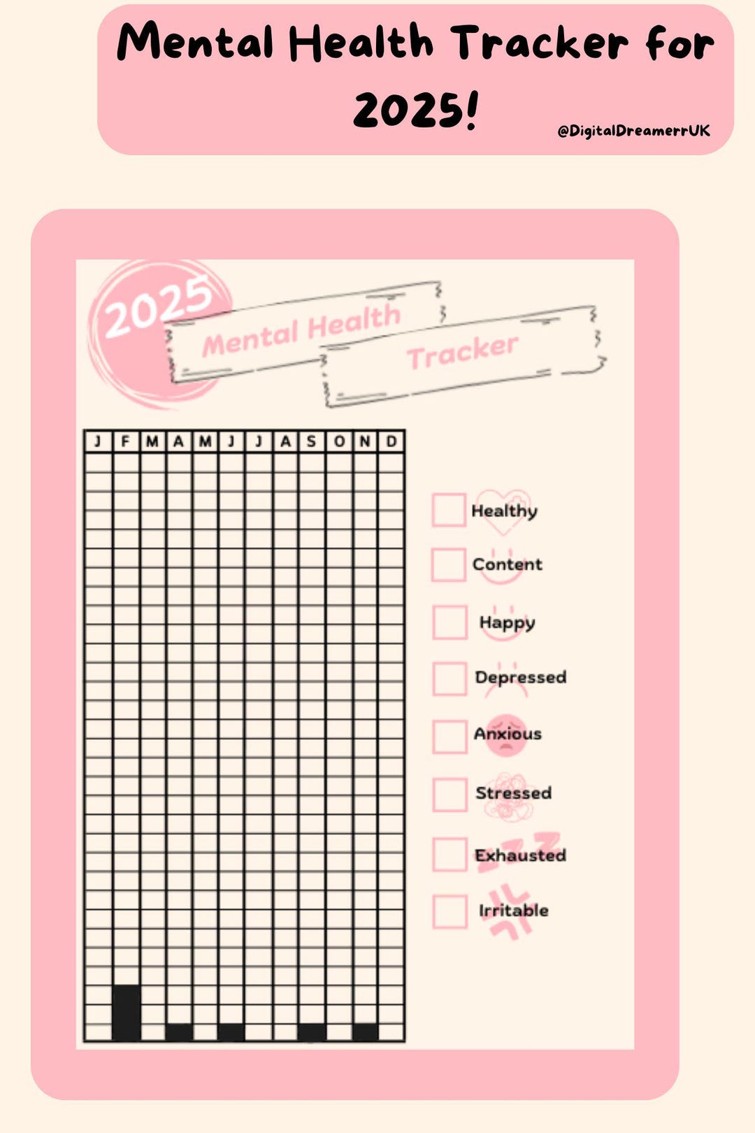 Canva Mental Health Tracker Template 2025 - Etsy