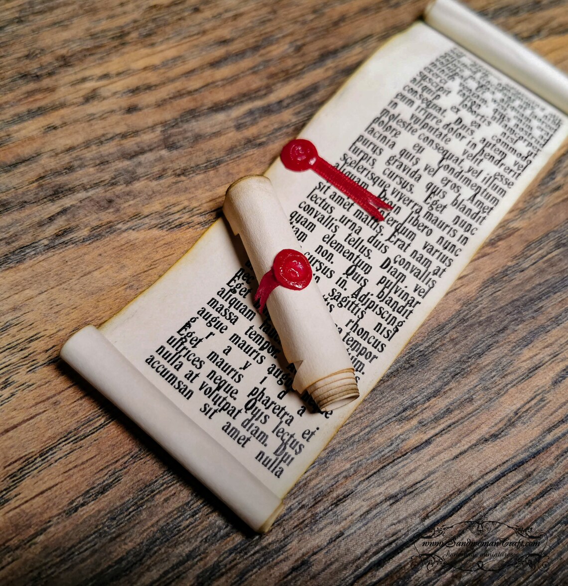 Dollhouse Miniature Scroll With Imitation of Wax Seal, Dollhouse ...