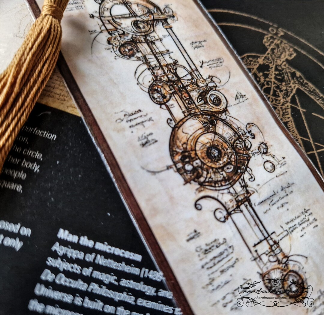 Bookmark-book-page Marker-leonardo Da Vinci-blueprint-sketch ...