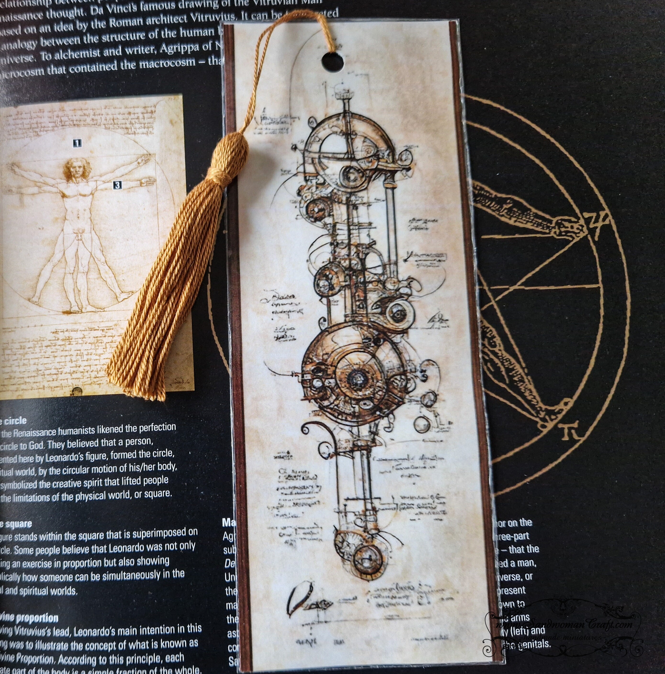 Bookmark-book-page Marker-leonardo Da Vinci-blueprint-sketch ...
