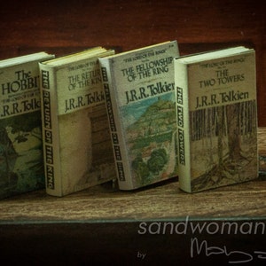 Hobbit, Set of Four Miniature Books, J. R. R. Tolkien 1:12 Scale ...