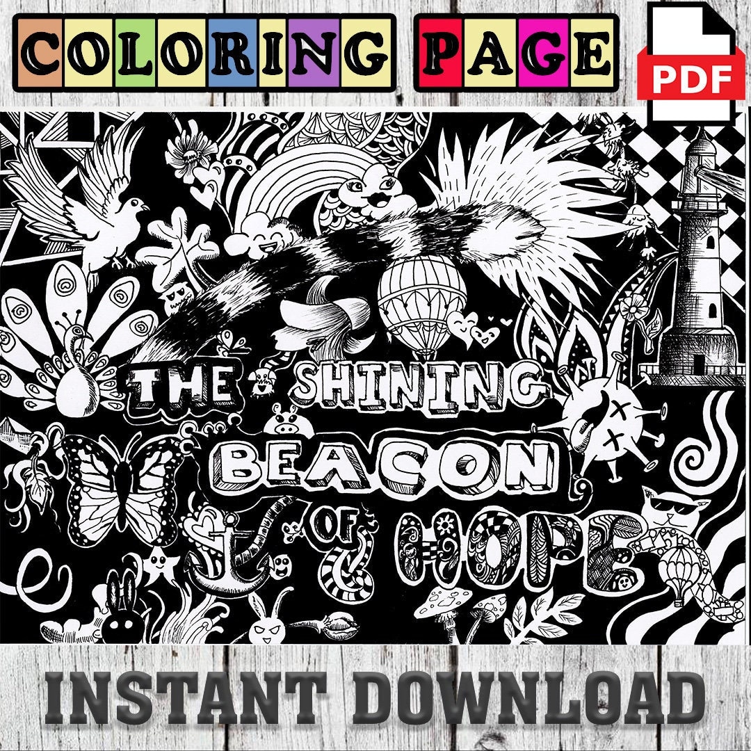 Coloring Page-digital Download-pdf-printable Colouring Page-shining ...