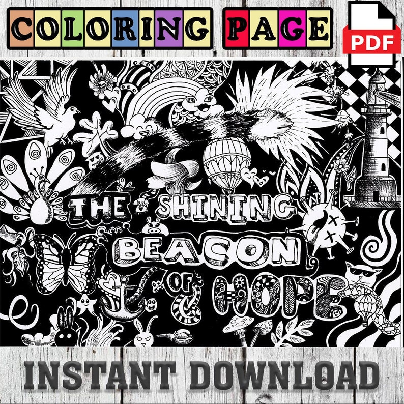 Coloring Page-digital Download-pdf-printable Colouring Page-shining ...