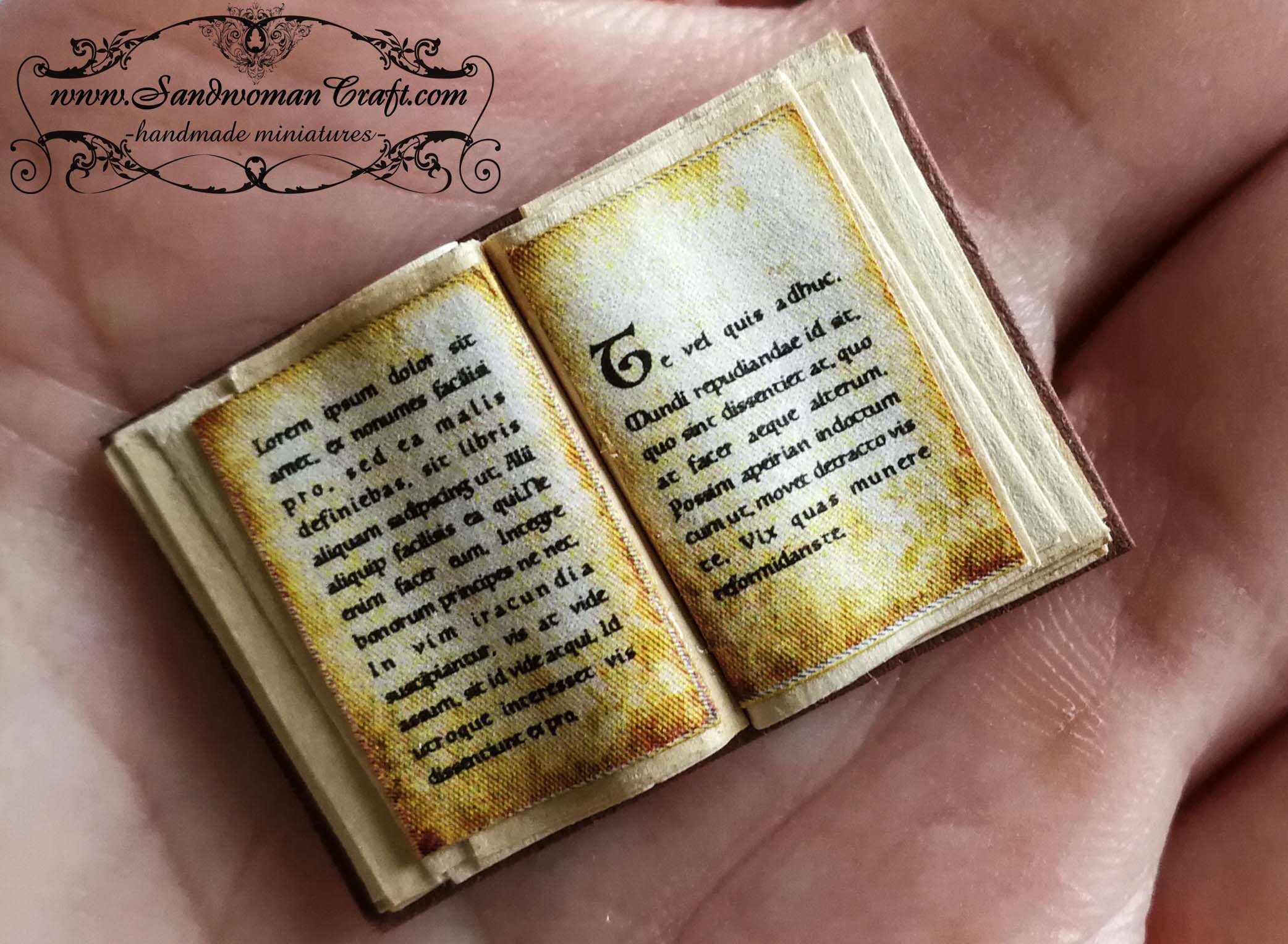 Miniature tiny open book-dollhouse miniatures-tiny little mini | Etsy