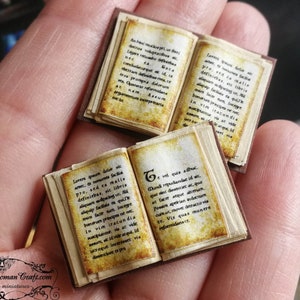 Miniature Tiny Open Book-dollhouse Miniatures-tiny Little Mini Book ...