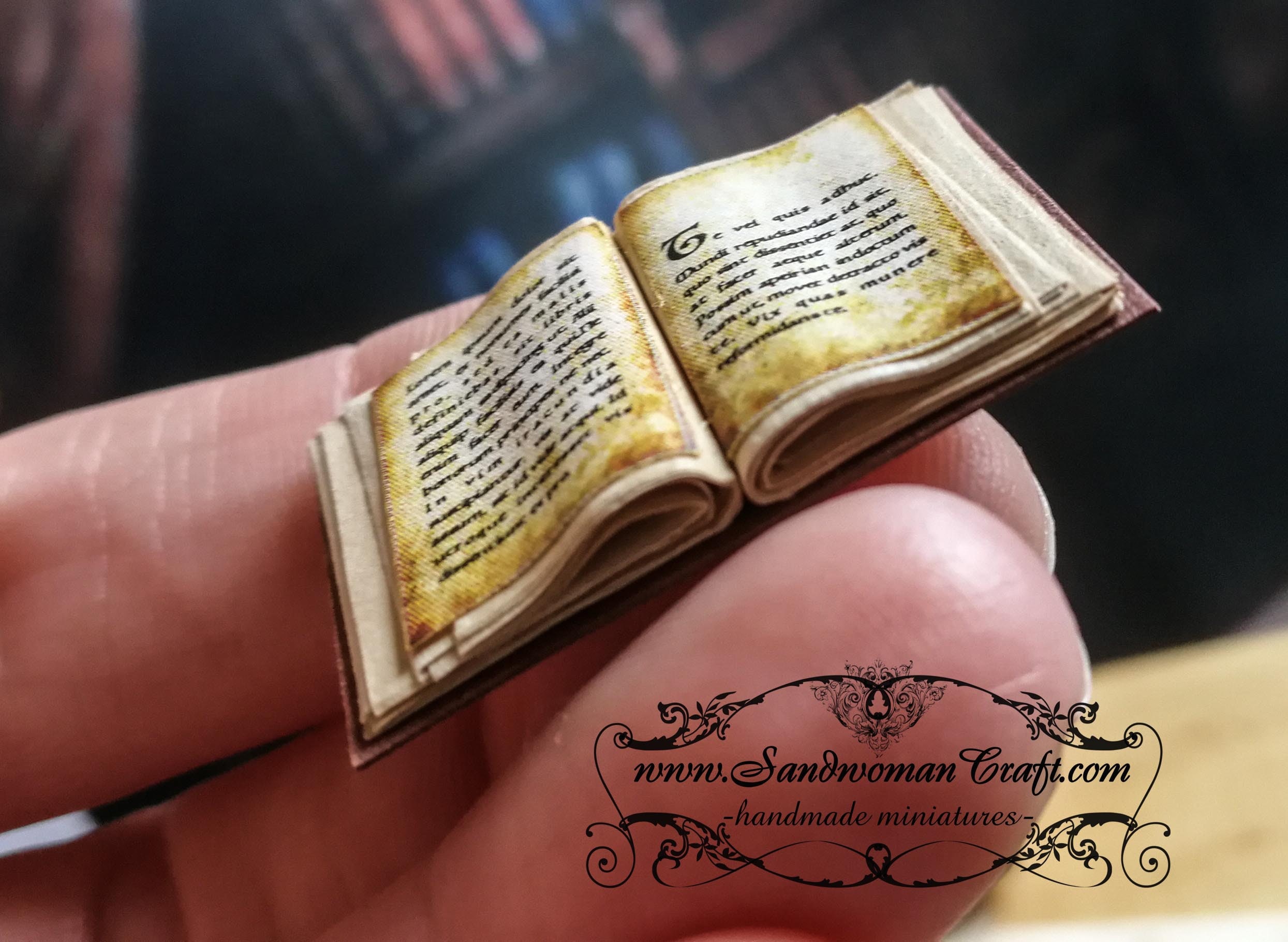 Miniature tiny open book-dollhouse miniatures-tiny little mini | Etsy