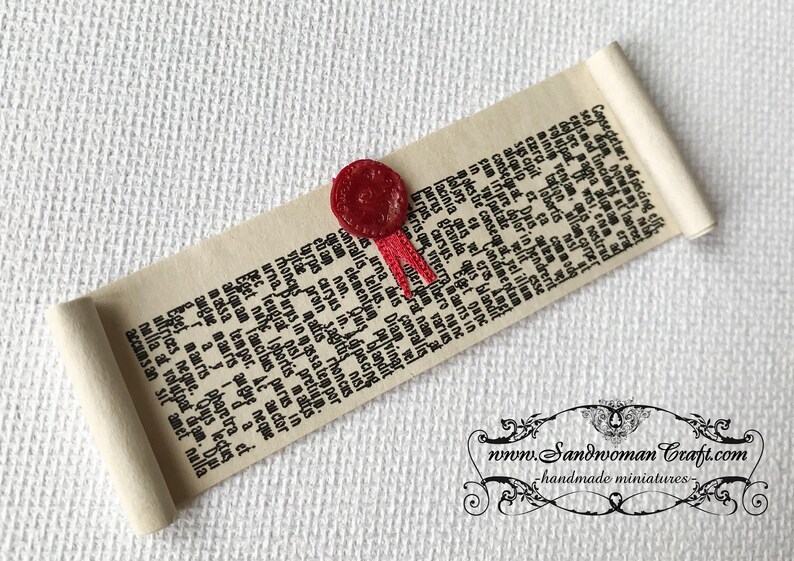 Miniature Scroll With Imitation of Wax Seal Dollhouse - Etsy UK