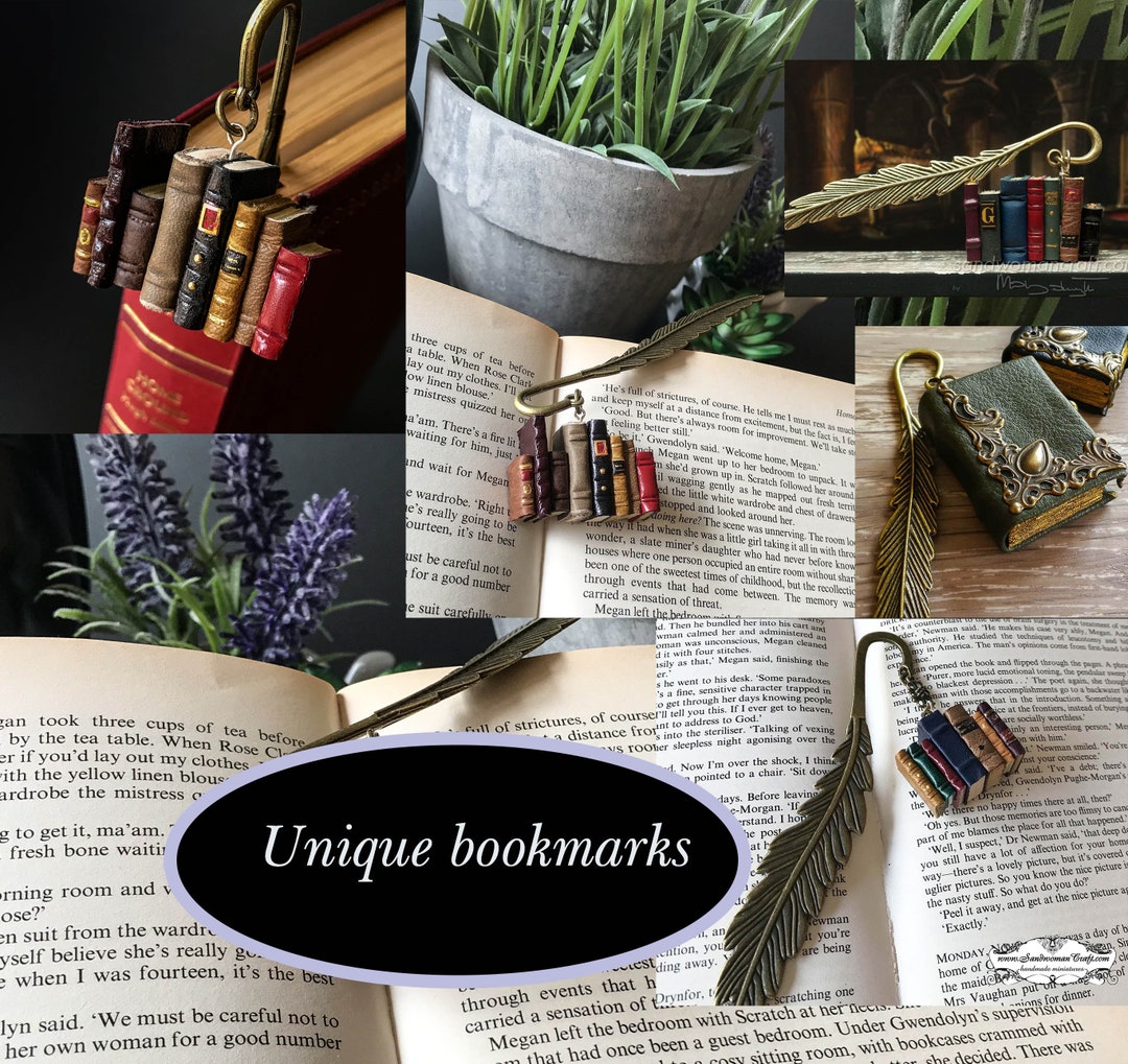 Bookmark-book-page Marker-miniature Books-leather Books-gift-present ...
