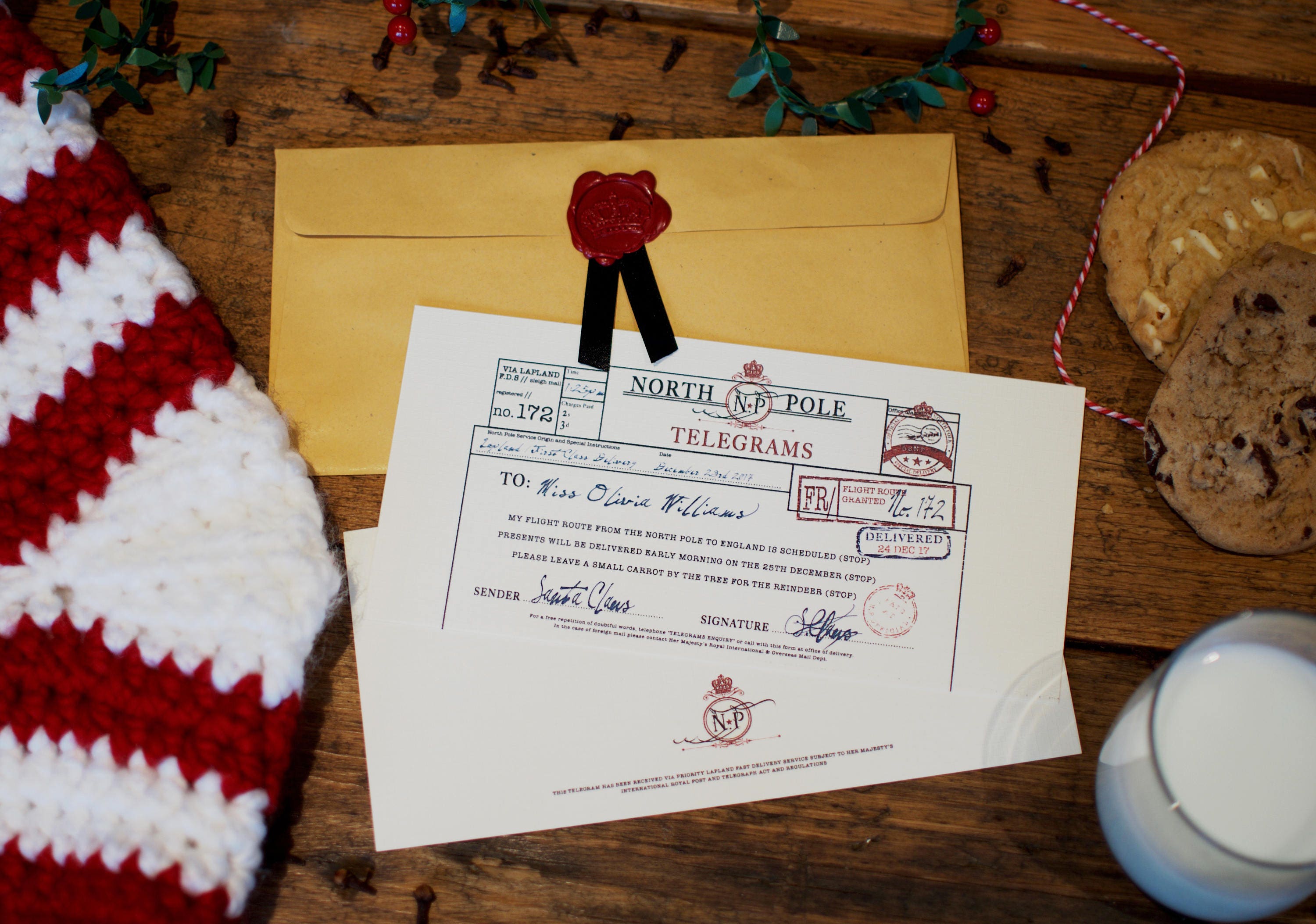 Christmas Telegram Santa Telegram Letter. Personalised | Etsy