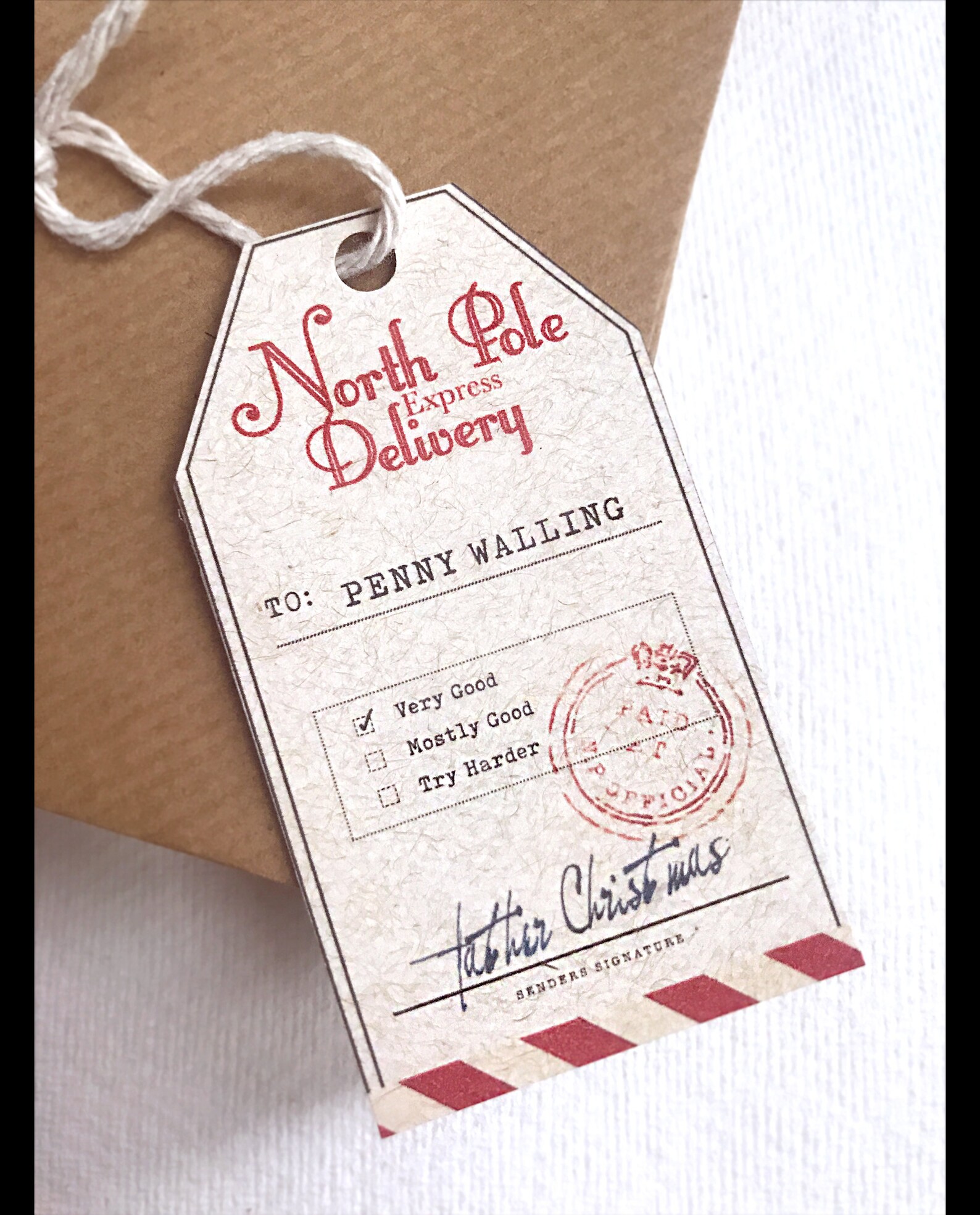 Personalised Christmas Tags Santa Gift Tags Traditional | Etsy