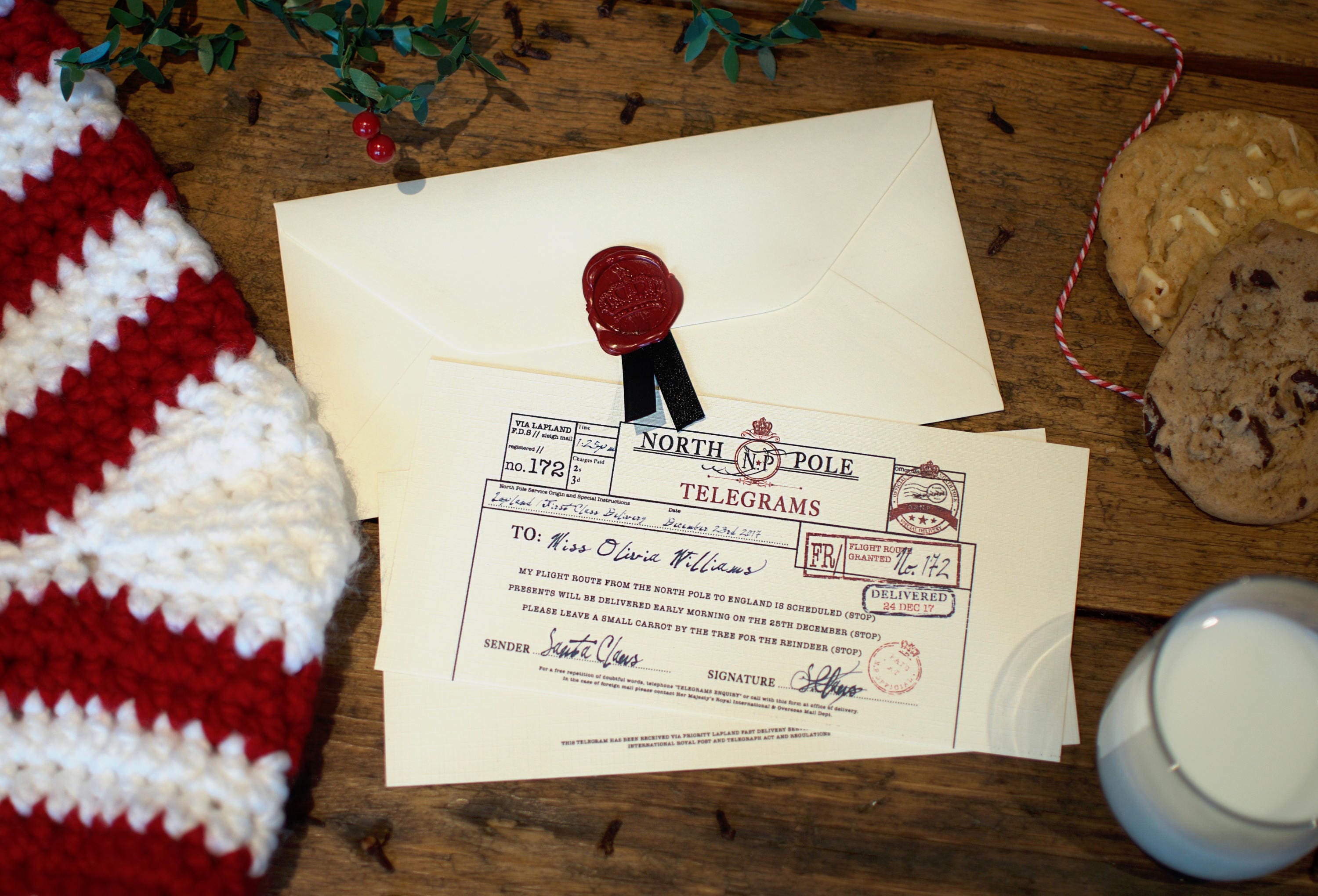 Christmas Telegram Santa Telegram Letter. Personalised | Etsy