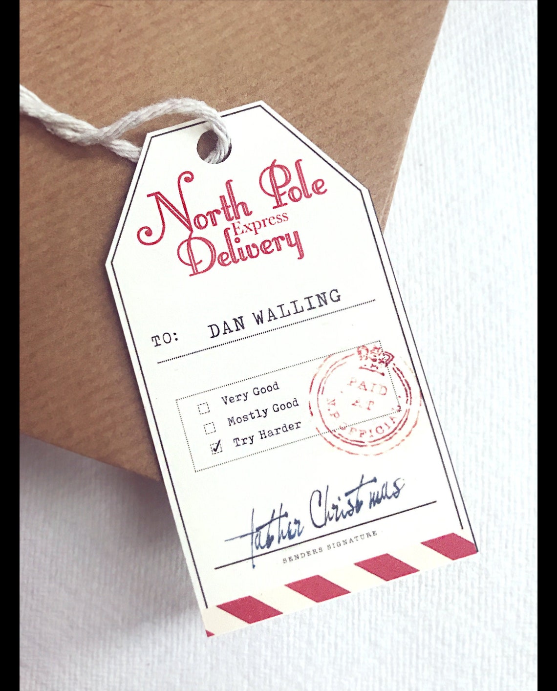 Personalised Christmas Tags Santa Gift Tags Traditional | Etsy