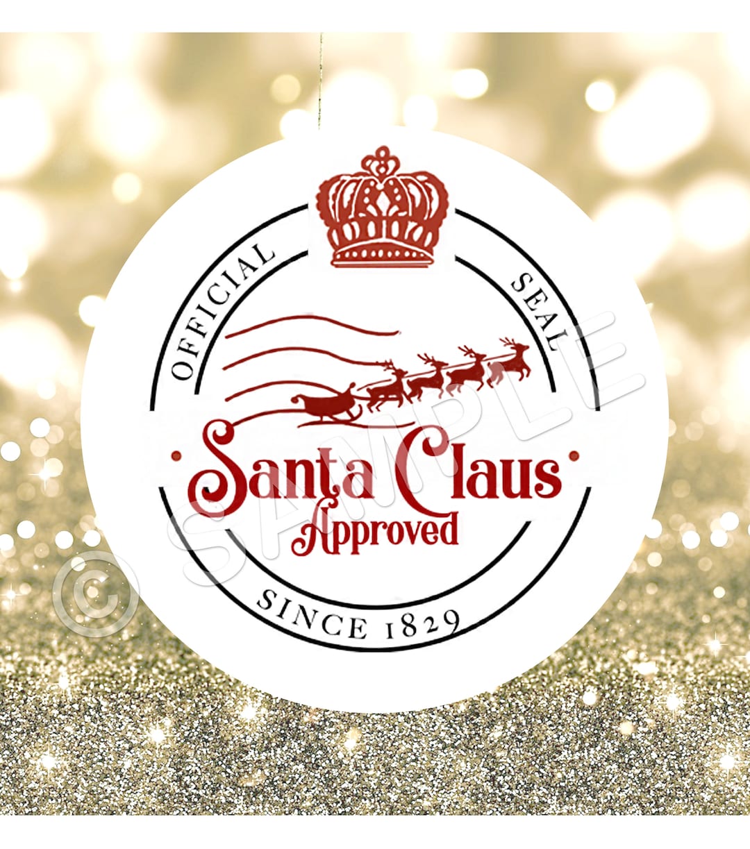 24 Santa Approved Stickers - Christmas Official Stamp Stickers - Gloss ...