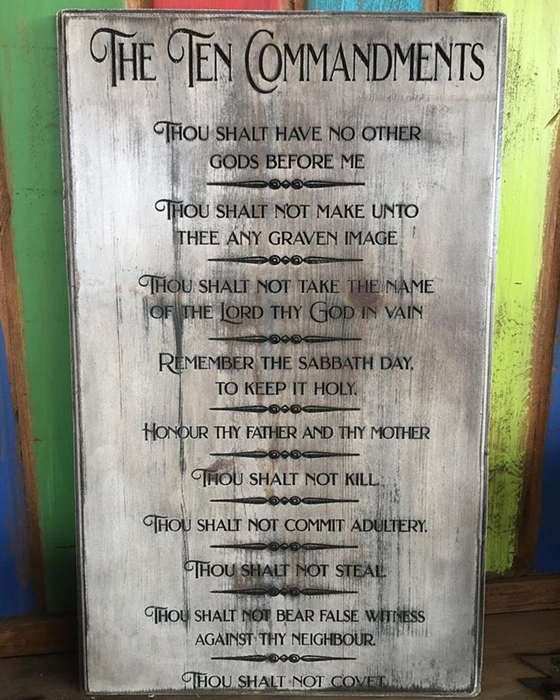 The Ten Commandments Laser Engraved Porch Edition - Etsy