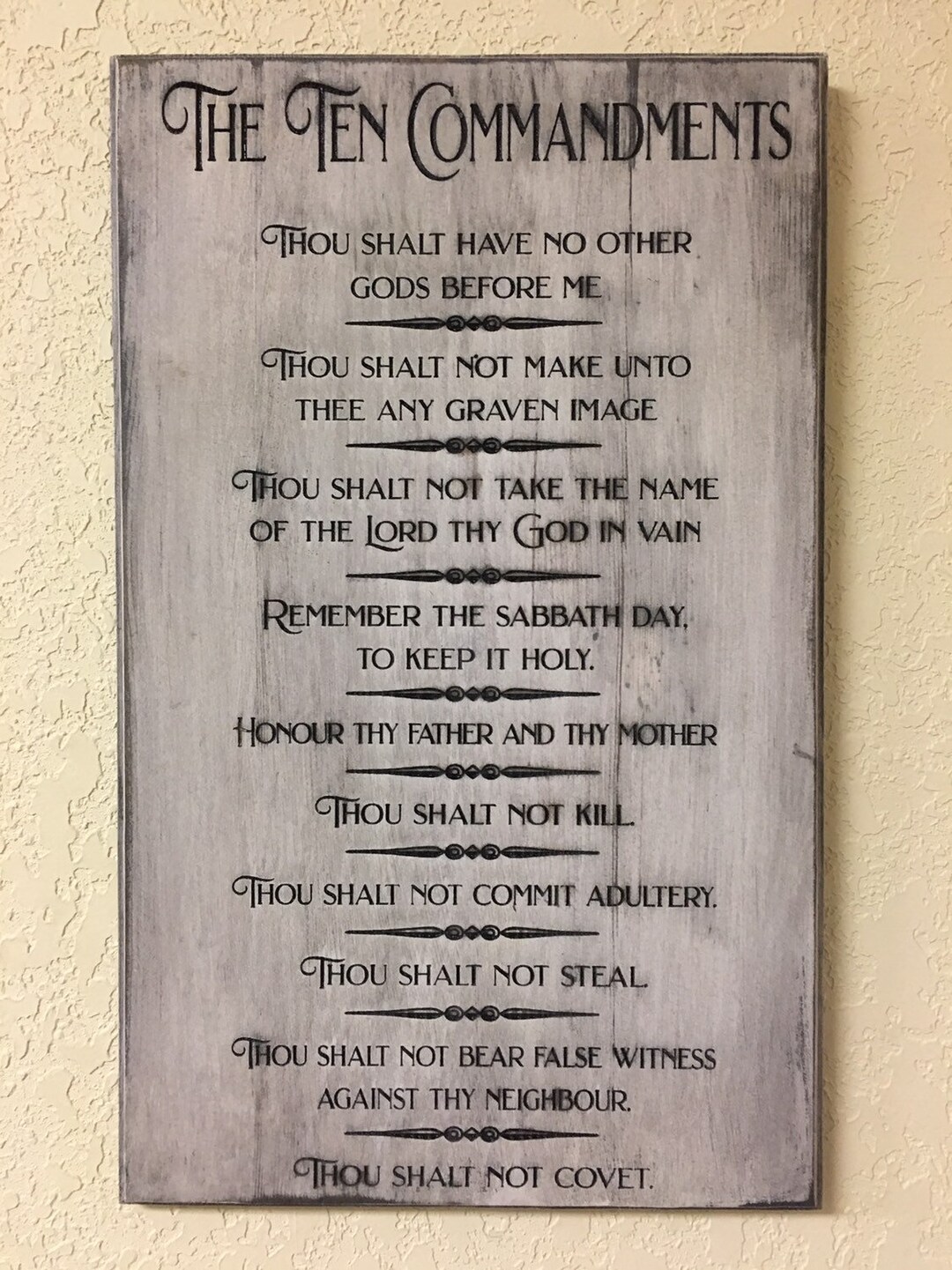 The Ten Commandments Laser Engraved Porch Edition - Etsy