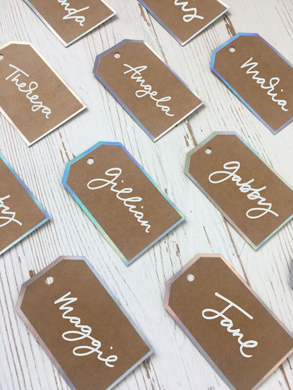 SALE Colorful Holographic Shiny Silver Colorful Gift tags | Etsy