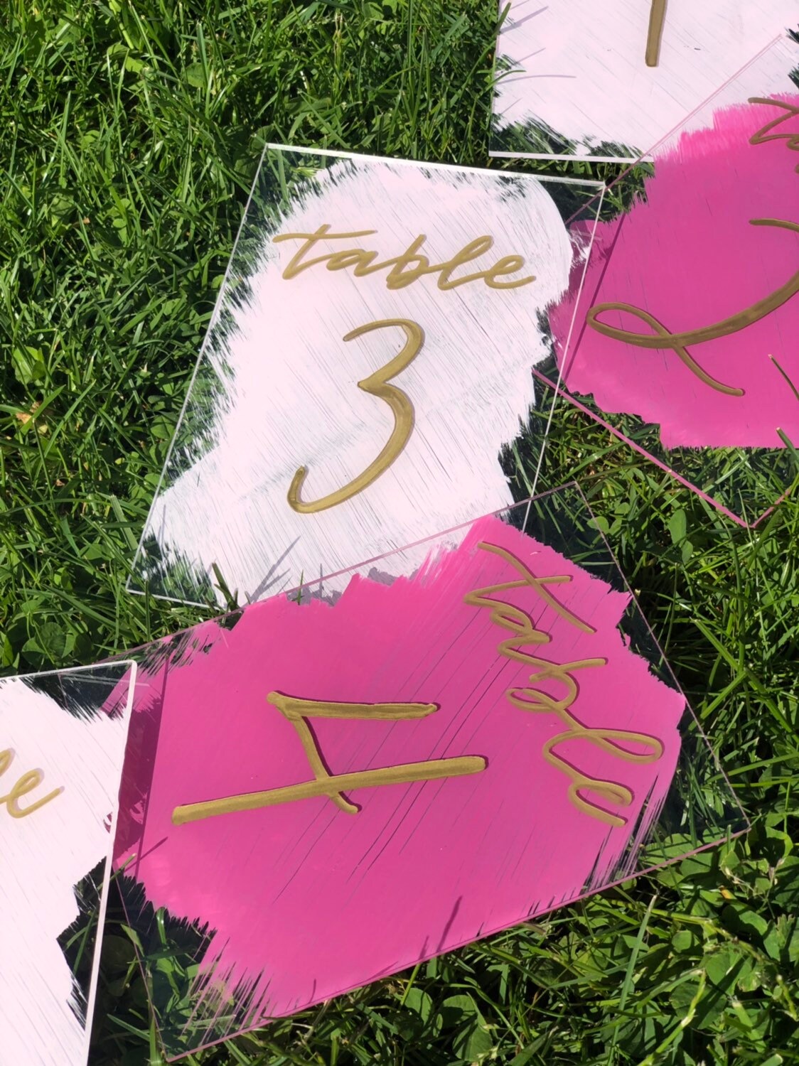 Clear Painted Acrylic Plastic Table Numbers | Wedding, Bridal Shower ...