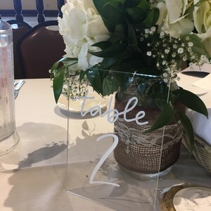Clear Painted Acrylic Plastic Table Numbers Wedding | Etsy