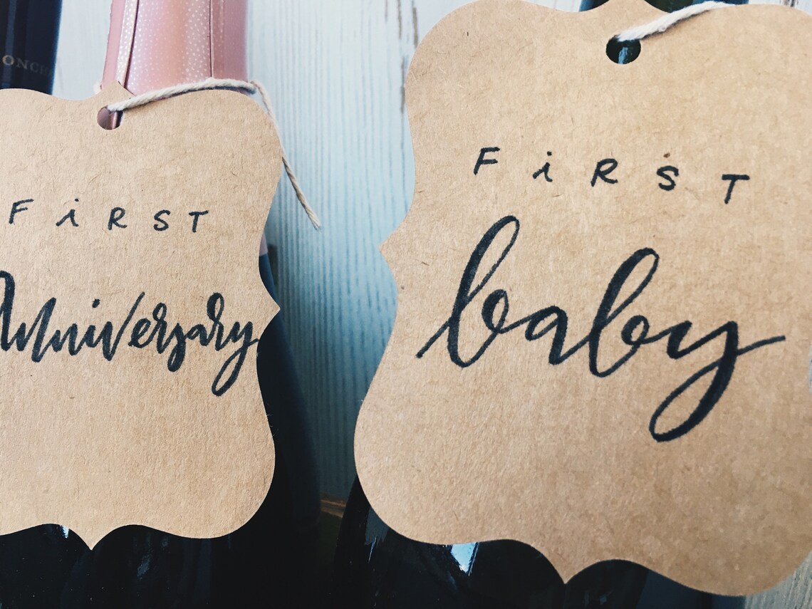 Year of Firsts Wine Bottle Tag * Wedding, Bride, Bridal Shower Gift ...