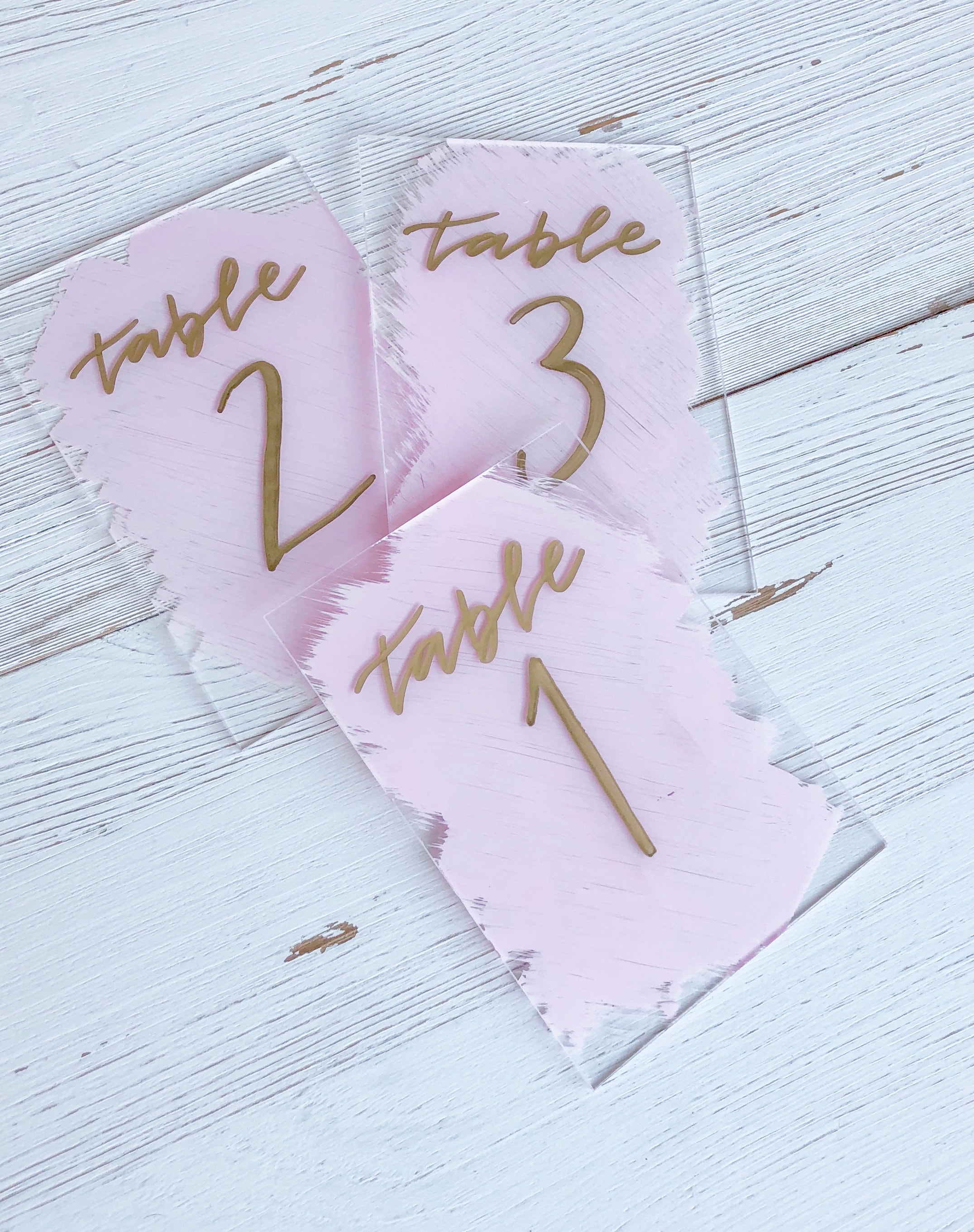 Clear Painted Acrylic Plastic Table Numbers | Wedding, Bridal Shower ...