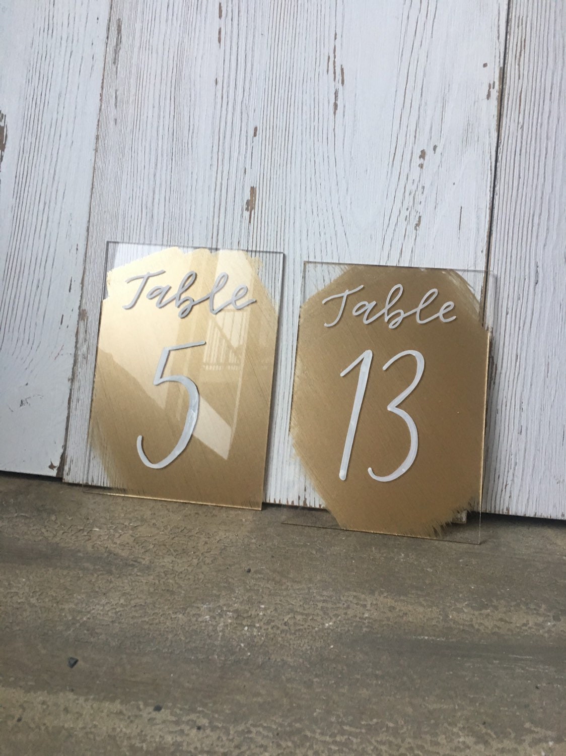 Clear Painted Acrylic Plastic Table Numbers | Wedding, Bridal Shower ...