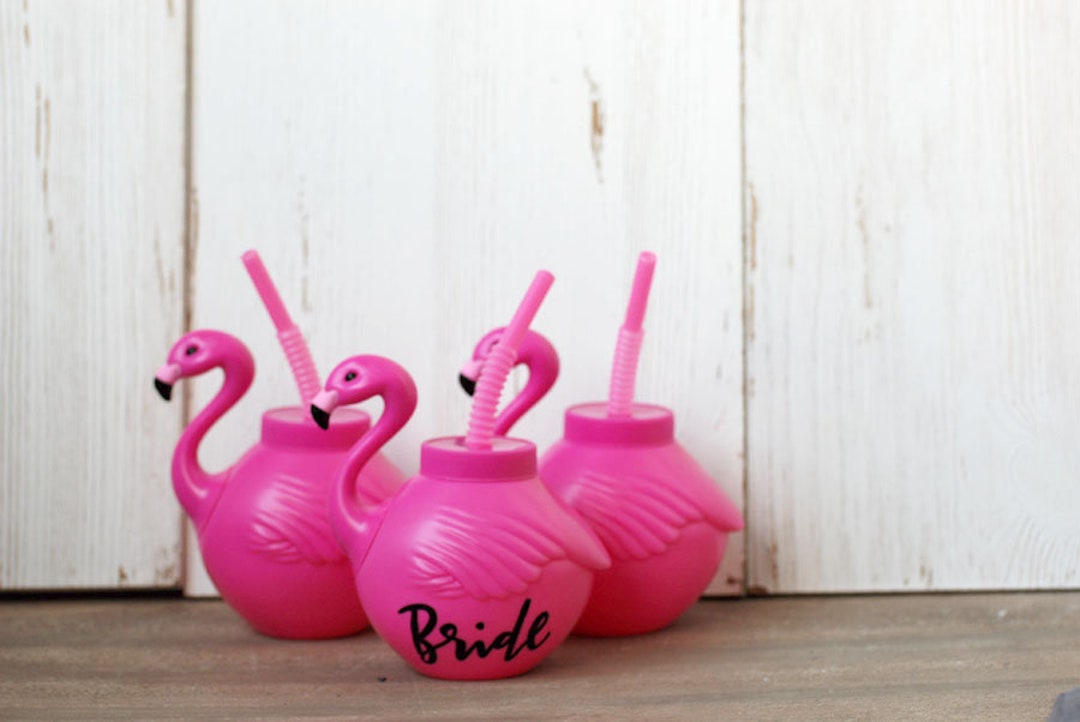 Custom Name Flamingo Tumblers Cups Drinkware Favors | Bachelorette ...
