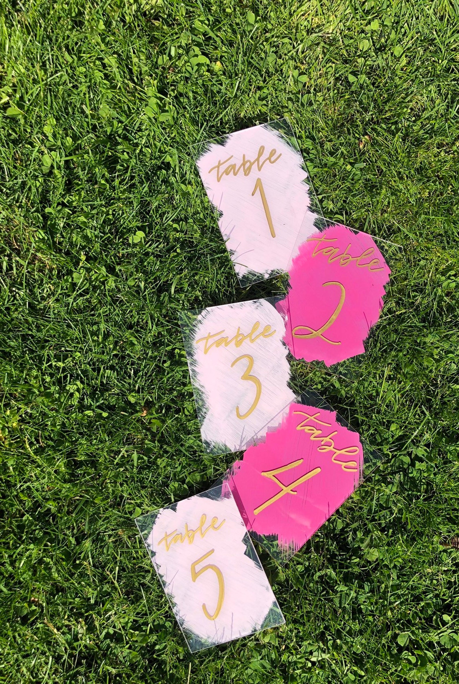 Clear Painted Acrylic Plastic Table Numbers Wedding | Etsy