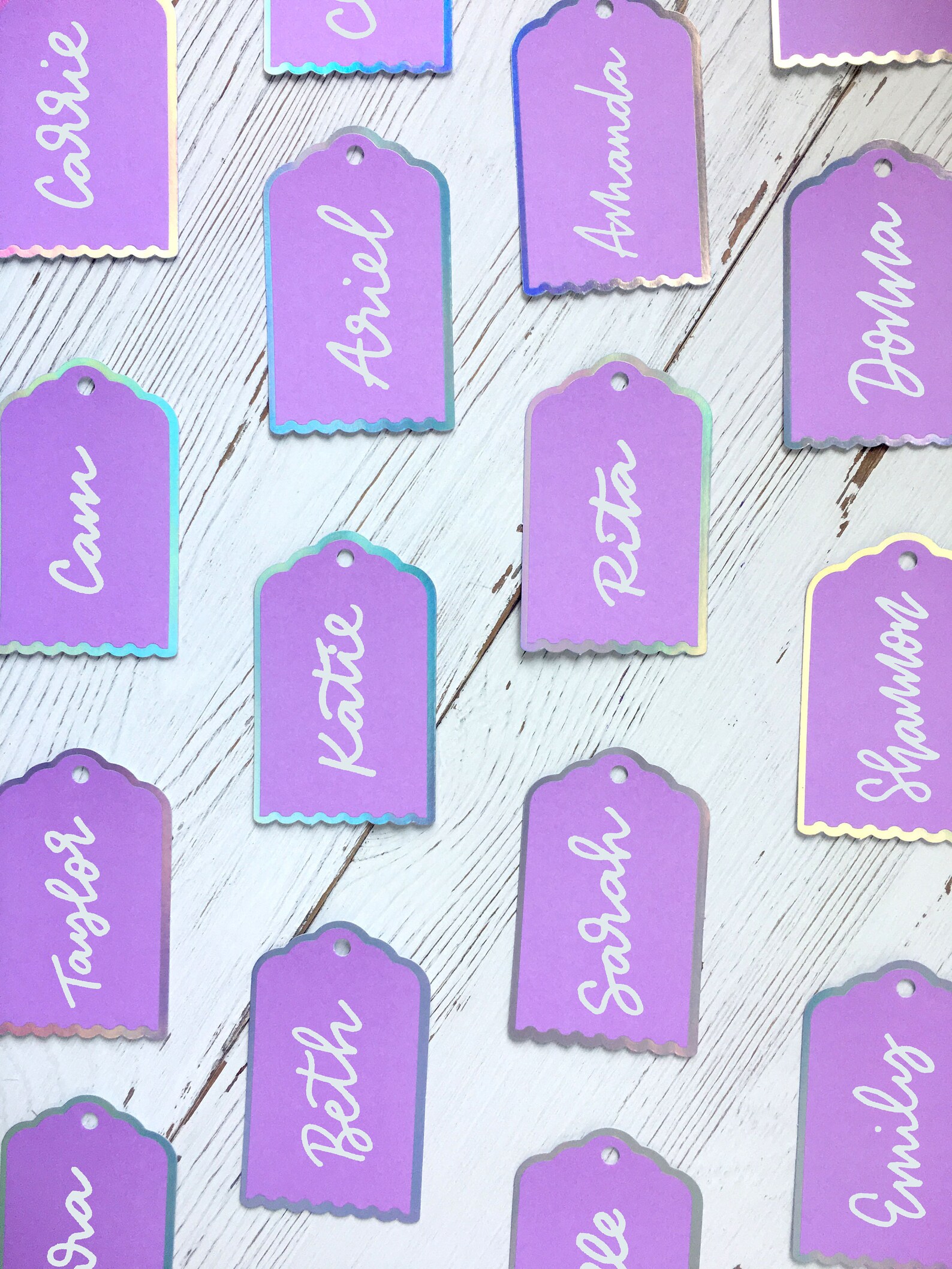 SALE Colorful Holographic Shiny Silver Colorful Gift tags | Etsy