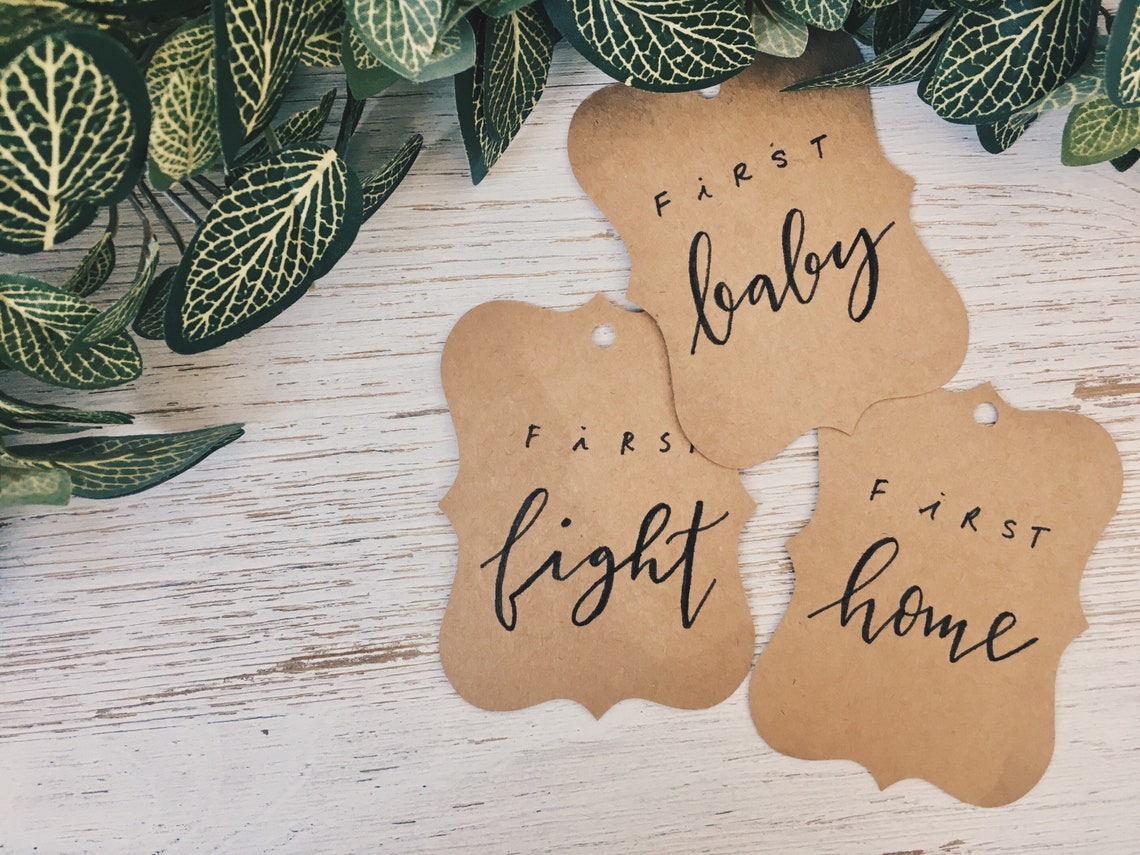 Year of Firsts Wine Bottle Tag Wedding Bride Bridal Shower - Etsy