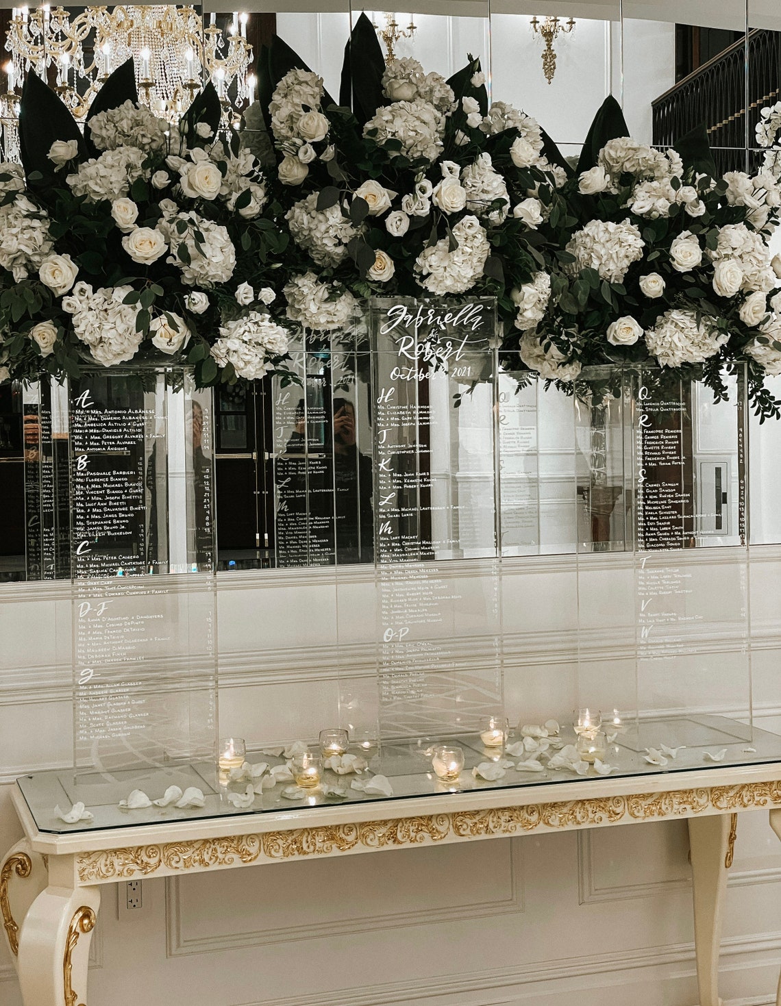 Acrylic Pillar Seating Chart | Delivered in North NJ, Some Central NJ ...