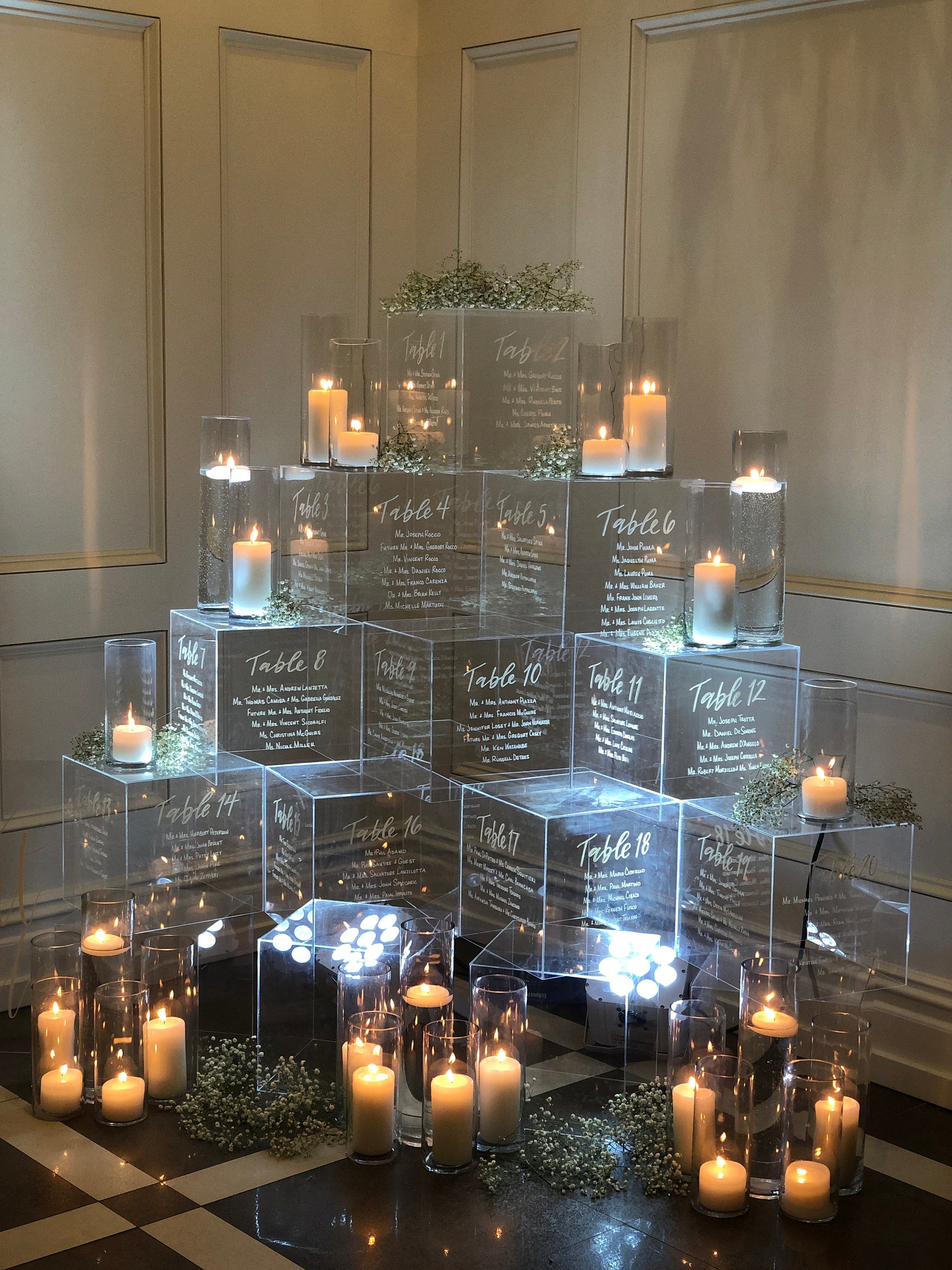 Acrylic Cube Seating Chart Delivered in North NJ, Some Central NJ, and ...