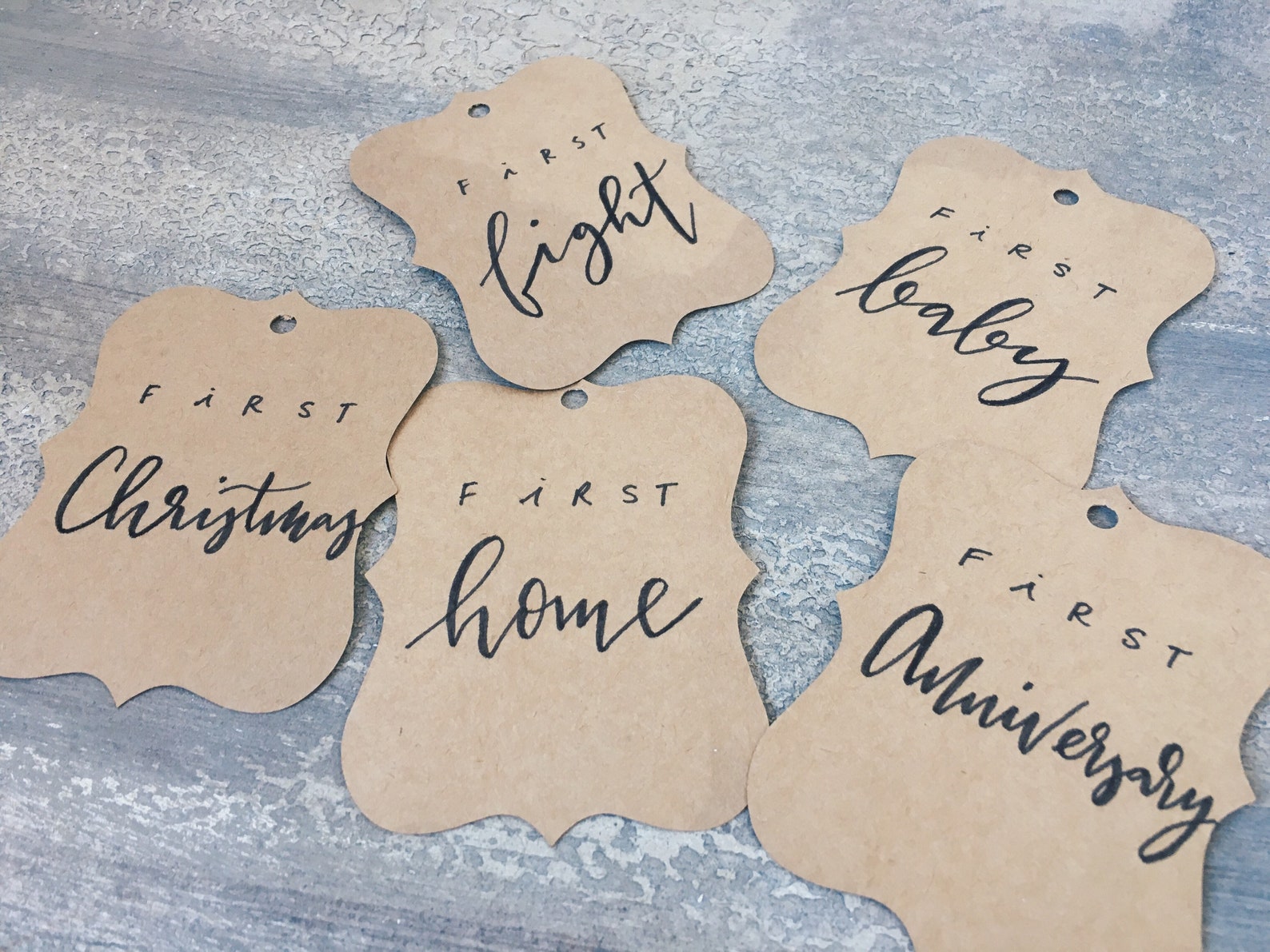Year of Firsts Wine Bottle Tag * Wedding, Bride, Bridal Shower Gift ...
