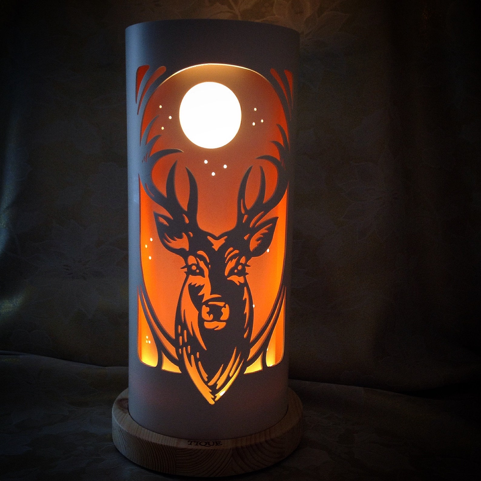 Stags Head Carved Lamp - Etsy