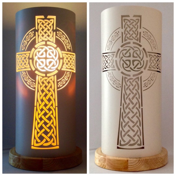 Irish Celtic cross table lamp | Etsy