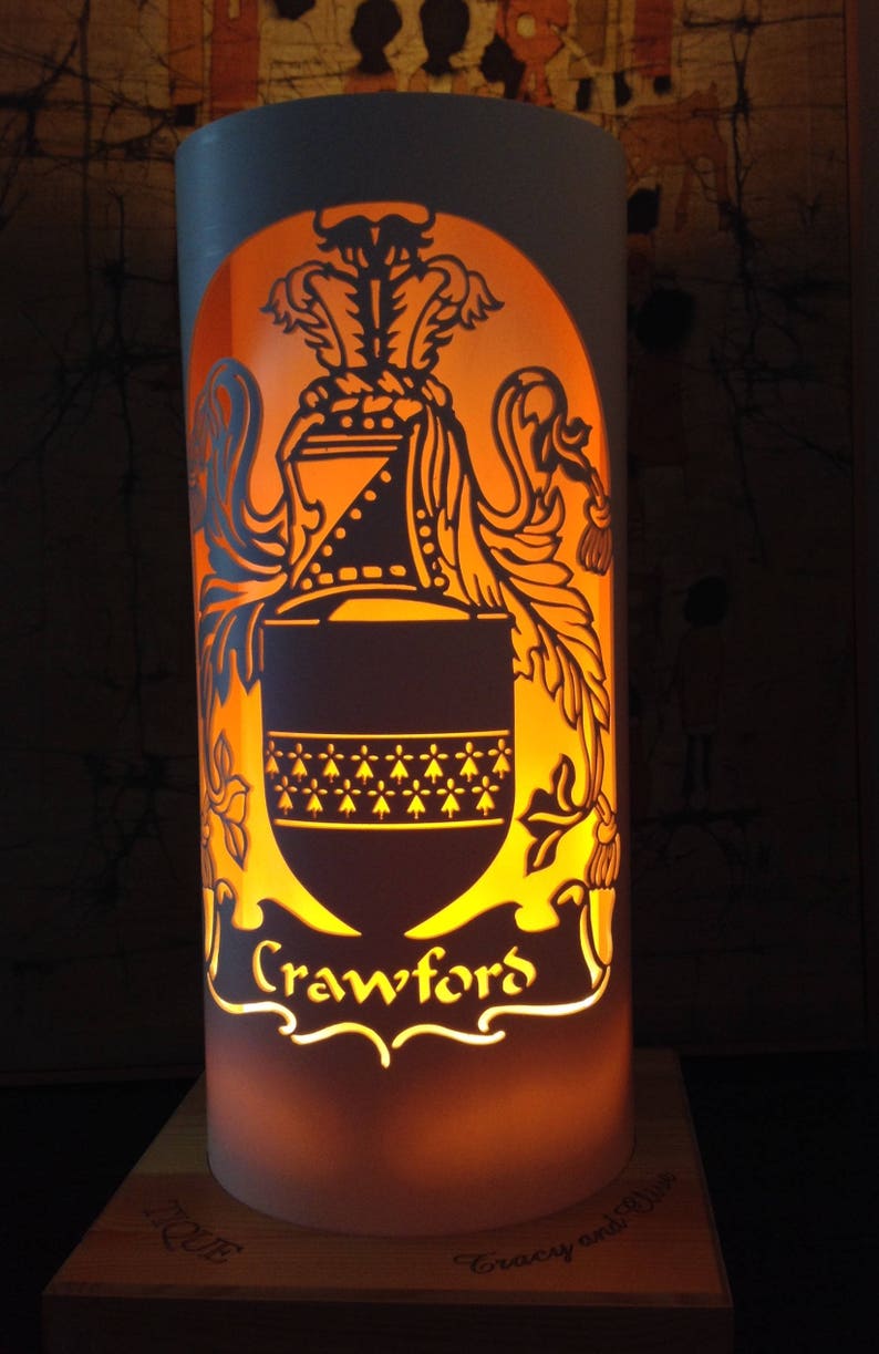 Family crest heraldic coat of arms table lamp | Etsy