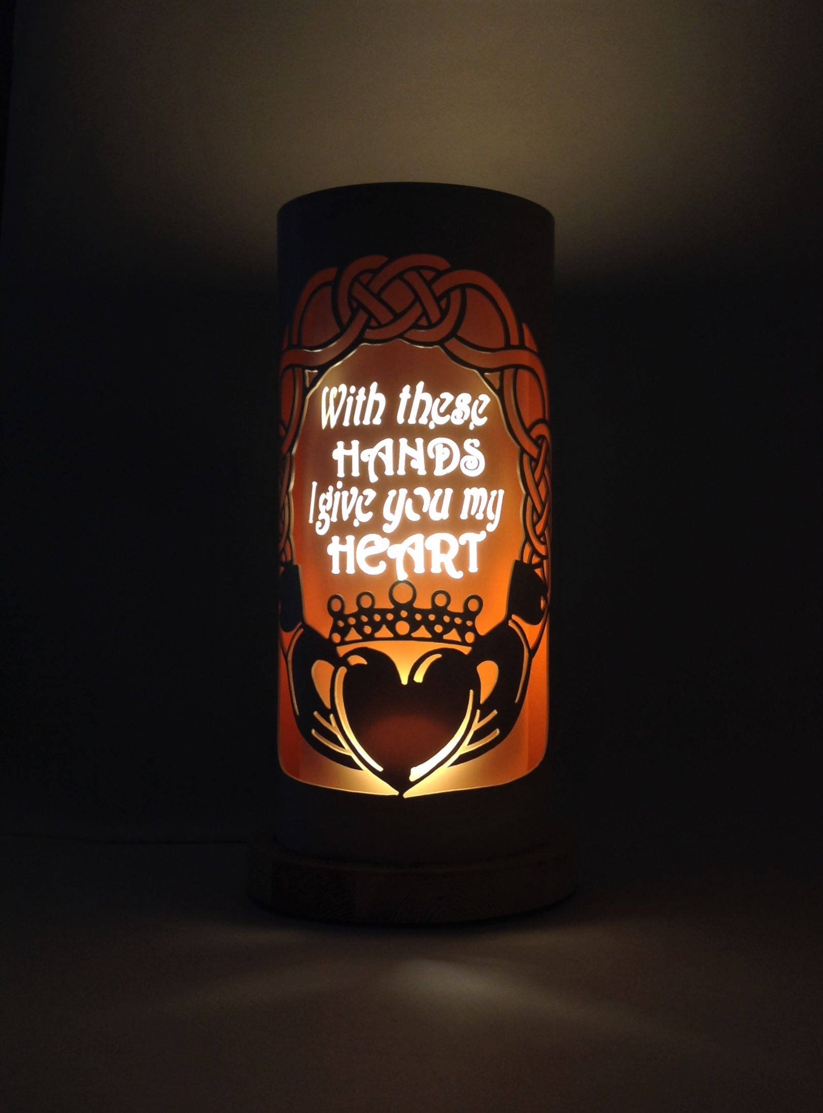 Irish Claddagh Ring Wedding Table Lamp | Etsy