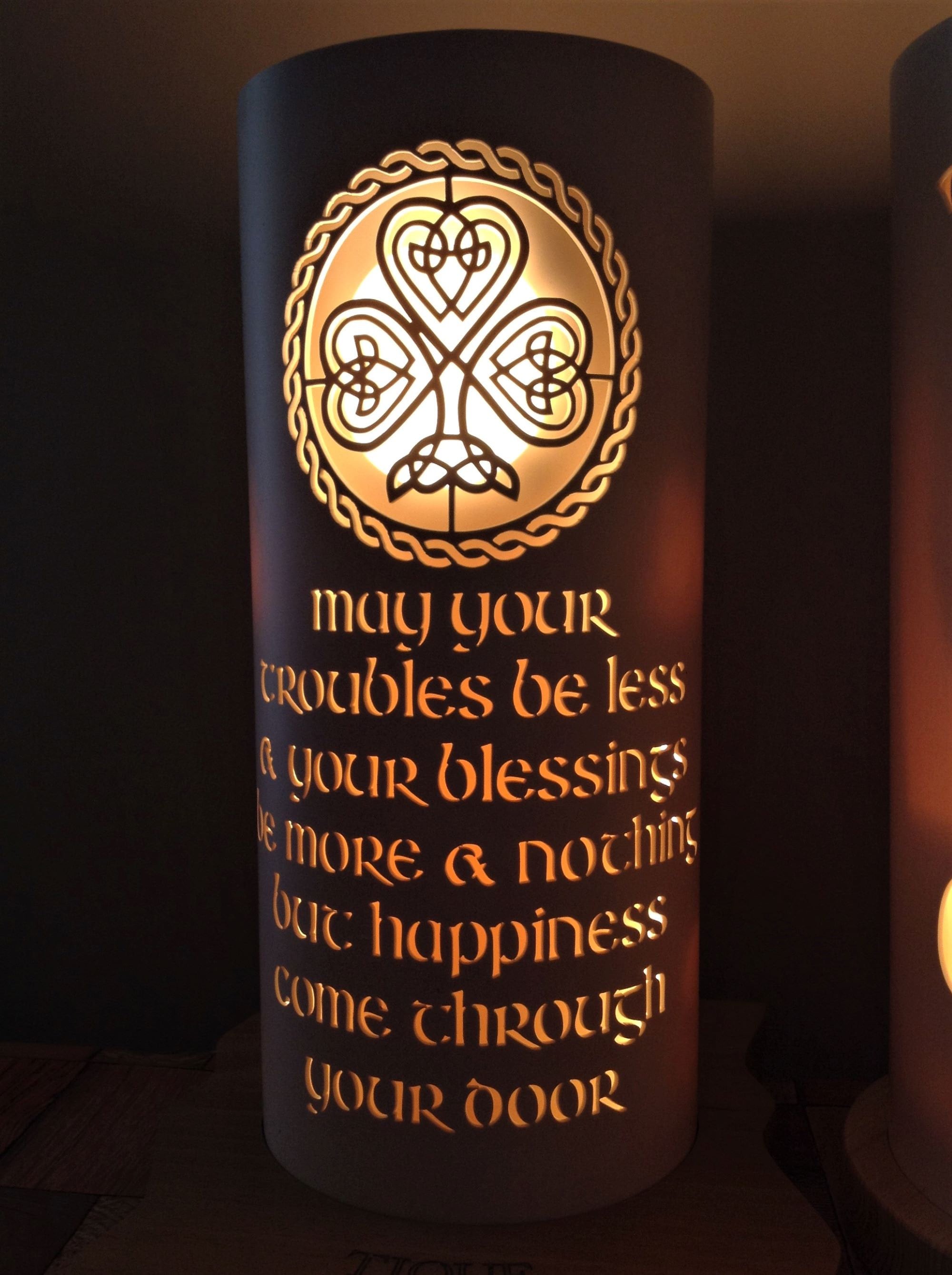 Irish Blessing Shamrock Table Lamp - Etsy UK
