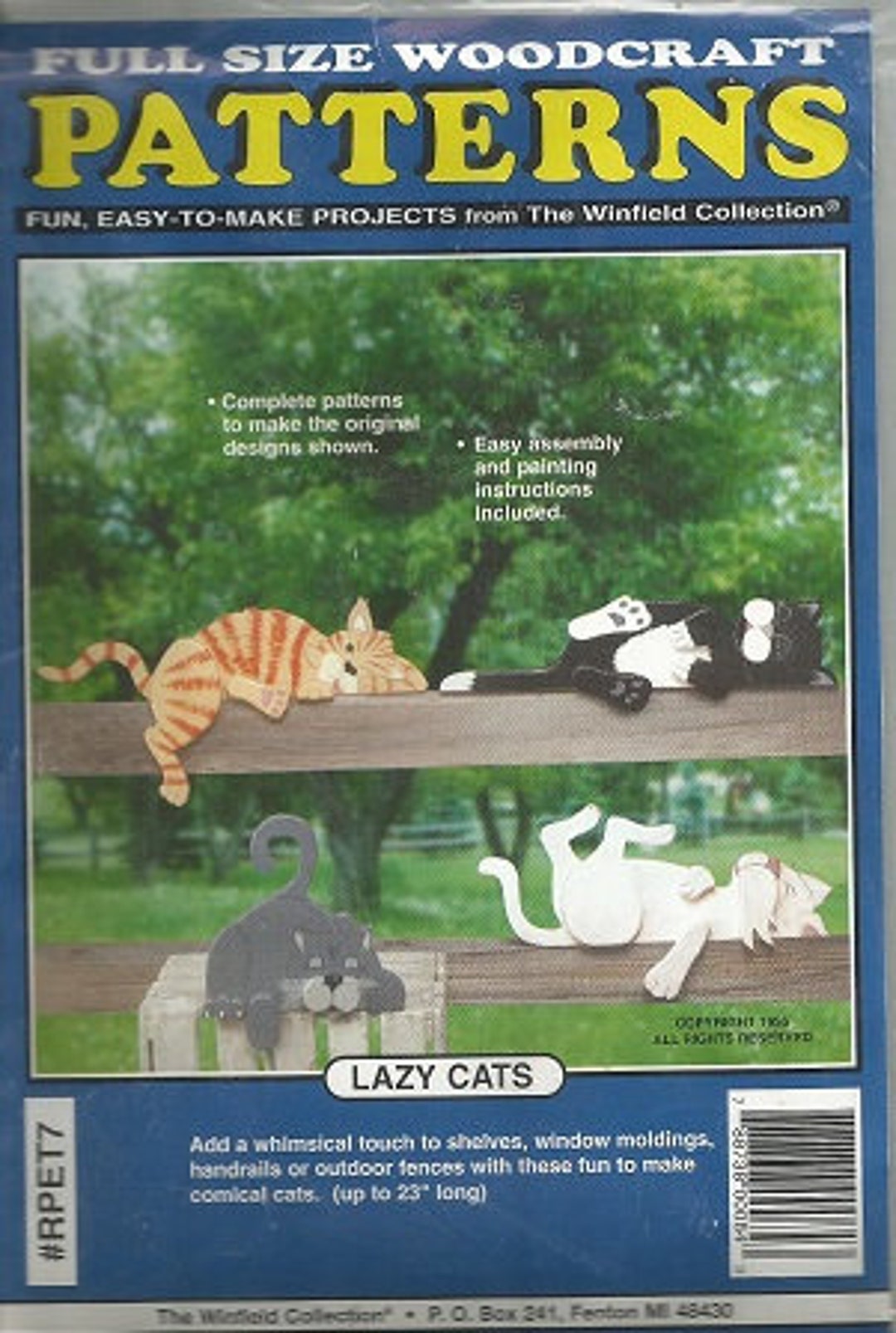 Full Size WOODCRAFT Pattern LAZY CATS the Winfield Collection for ...